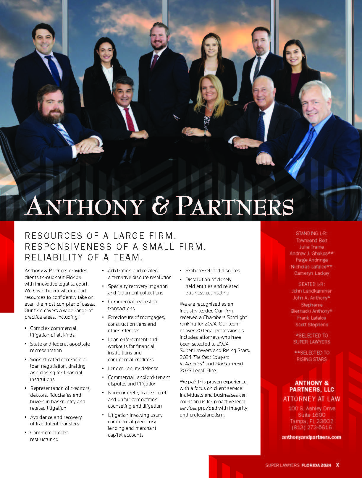 Congratulations to our Chambers Spotlight Winners - Anthony & Partners